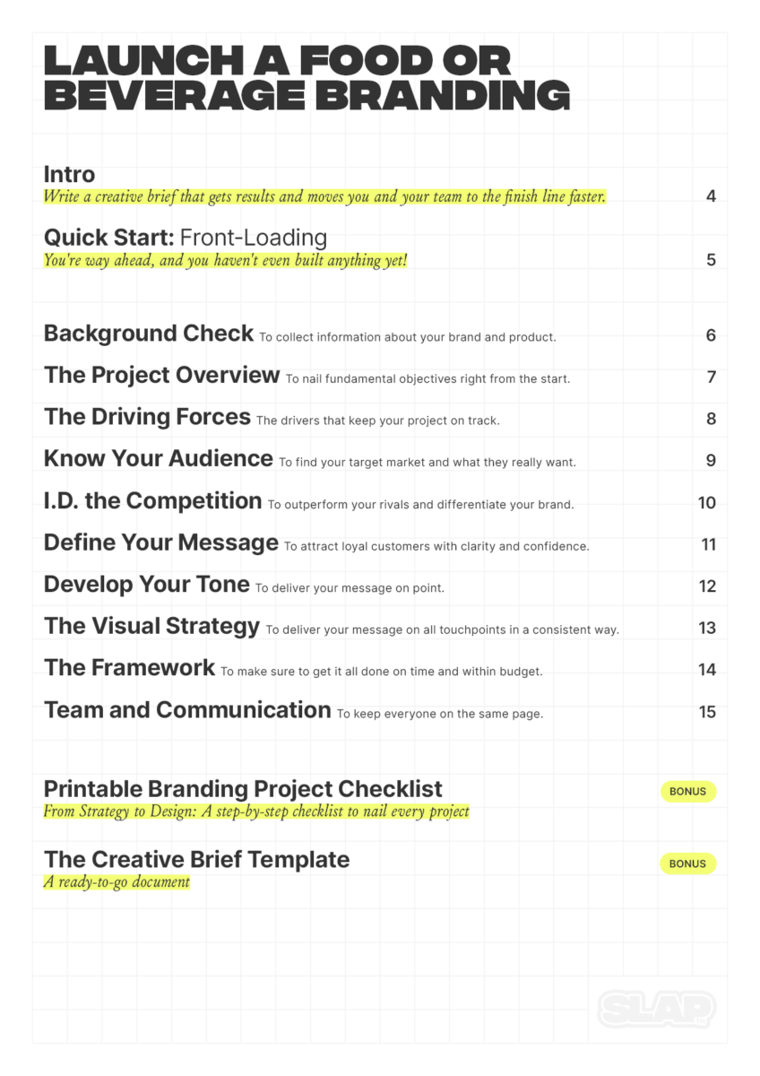 SLAP - Design for Food and Beverage Products and Brands